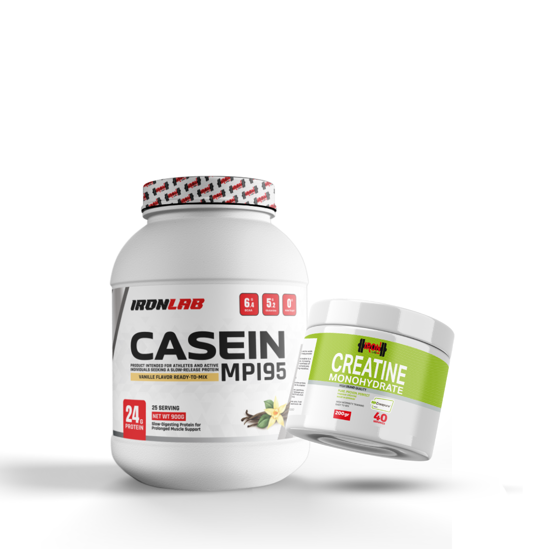 Pack Caséine MPI 95 Vanille (900 g) + Créatine Monohydrate 200 g – Iron lab